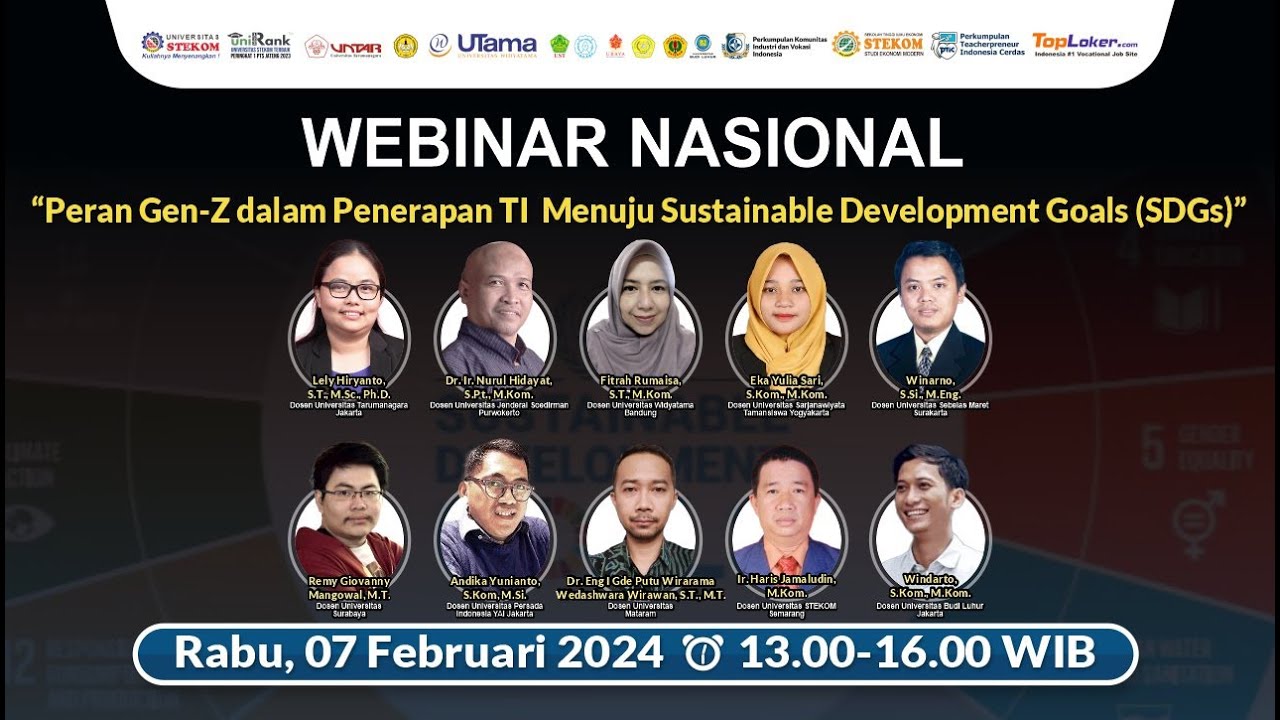 WEBINAR NASIONAL : Peran Gen-Z dalam Penerapan TI Menuju Sustainable ...