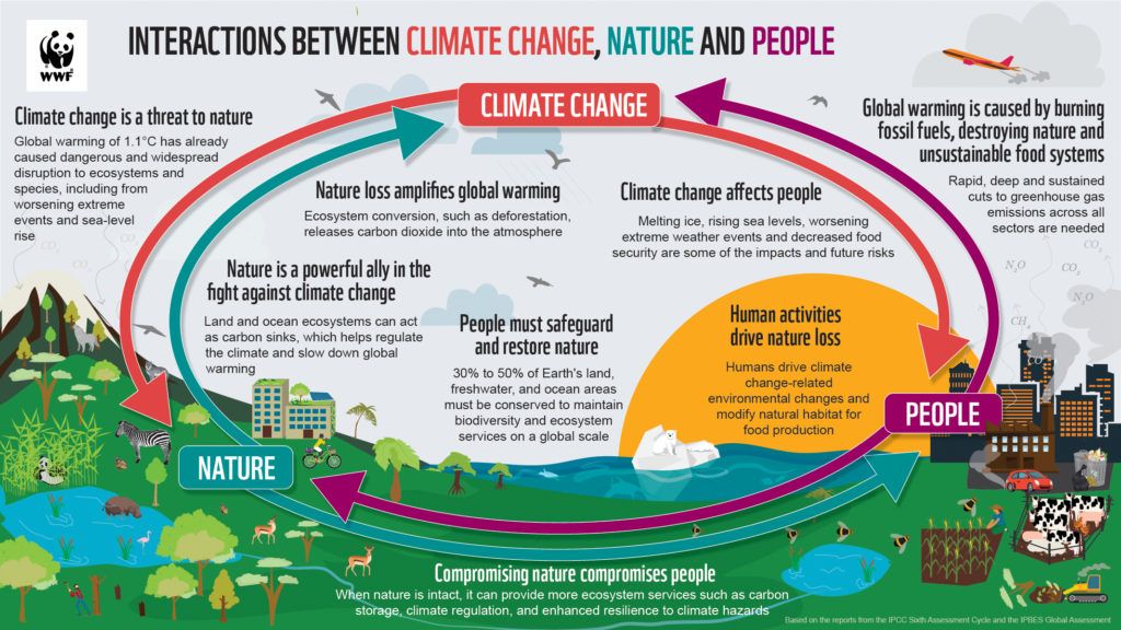 Interaction Between Climate Change, Nature, and People